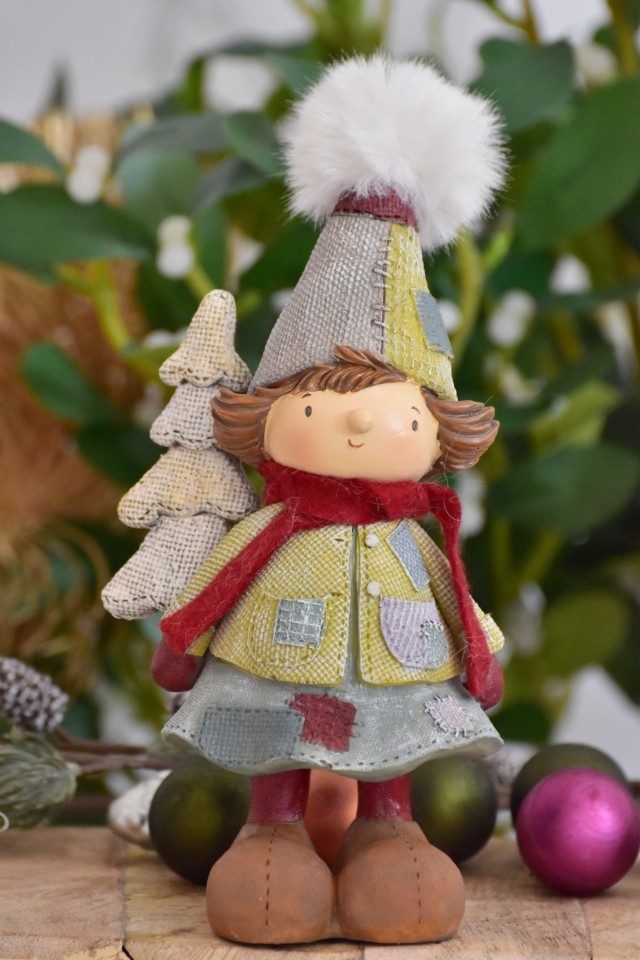 Vánoční postavička holka a kluk, 19 cm | Harasim.info